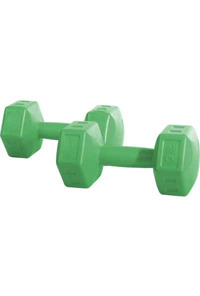 Delta 3 kg x 2 Adet Köşeli Yeşil Plastik Dambıl Ağırlık Seti