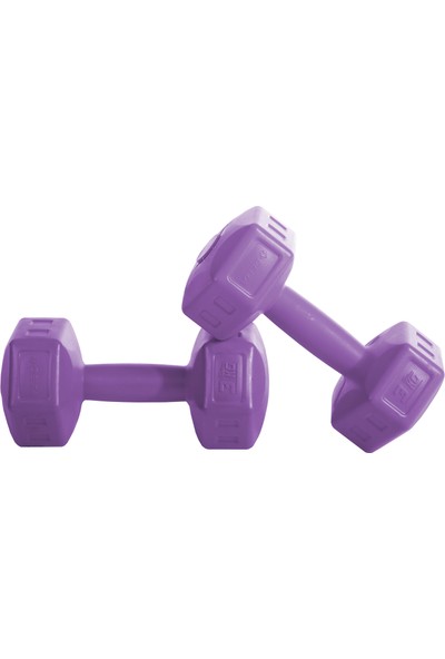 Delta 3 kg x 2 Adet Köşeli Morplastik Dambıl Ağırlık Seti