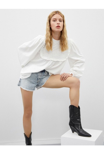 Koton Firfirli Tunik Yaka Detayli