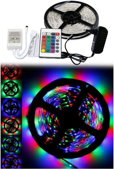 End Elektrik Kumandalı Rgb Şerit LED 5 Metre End Elektrik Kumandalı Rgb Şerit LED 5 Metre
