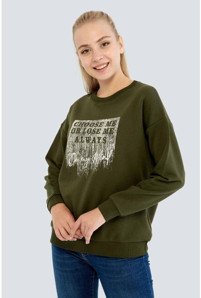 Fashion Friends 21K0408K1 Kadın Baskılı Sweatshirt