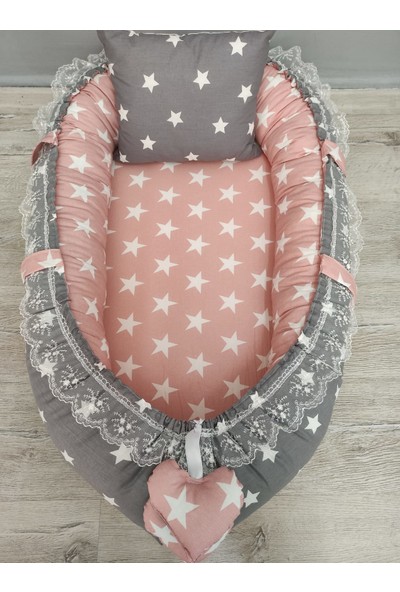 Babynest Dünyası Gri Yıldız,pembe Yıldız Orijinal Babynest ve Yastık
