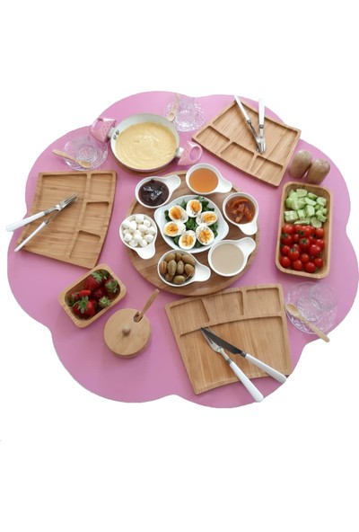 Papatya Pembe Renk Katlanır Metal Ayak Yer Sofraları Papatya Pembe Renk Katlanır Metal Ayak Yer Sofraları