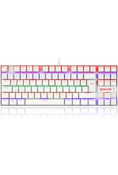 REDRAGON K552 Kumara Red Kırmızı Switch Tkl Beyaz Türkçe Q Oyuncu Gaming Klavyesi Rainbow Aydınlatmalı REDRAGON K552 Kumara Red Kırmızı Switch Tkl Beyaz Türkçe Q Oyuncu Gaming Klavyesi Rainbow Aydınlatmalı