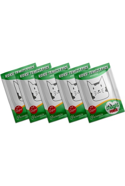 Magic Power Yasemin Kokulu Kedi Kumu Koku Giderici 25 gr - 5'li Magic Power Yasemin Kokulu Kedi Kumu Koku Giderici 25 gr - 5'li