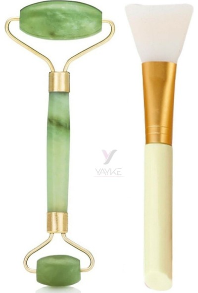Yayke Çift Taraflı Yeşim Taşı ve Yüz Maskesi Sürme & Soyma Aparatı ,plastik Uçlu Maske Fırçası Yayke Çift Taraflı Yeşim Taşı ve Yüz Maskesi Sürme & Soyma Aparatı ,plastik Uçlu Maske Fırçası