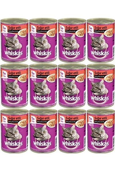 Whiskas Biftekli Konserve Kedi Maması 400 gr x 12 Adet Whiskas Biftekli Konserve Kedi Maması 400 gr x 12 Adet