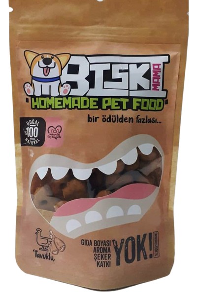 Biski Mama Biskimama Katkısız ve Doğal Gerçek Tavuk Etli Kemik Bisküvisi Köpek Ödül Maması 100GR Biski Mama Biskimama Katkısız ve Doğal Gerçek Tavuk Etli Kemik Bisküvisi Köpek Ödül Maması 100GR