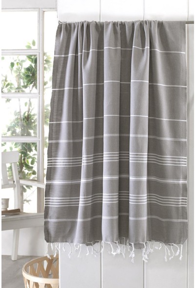 Fushia Kara Tezgah Dokuma Natural %100 Pamuk Peştemal Antrasit Fushia Kara Tezgah Dokuma Natural %100 Pamuk Peştemal Antrasit