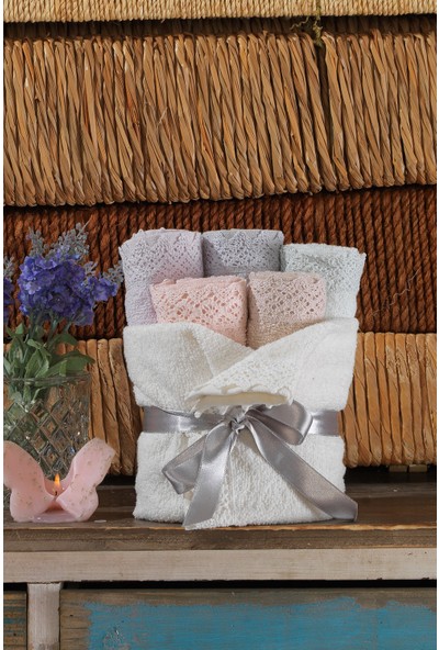Fushia Gift Box 6'lı 30 x 50 cm. Havlu Sepetli Misafir Havlu Seti