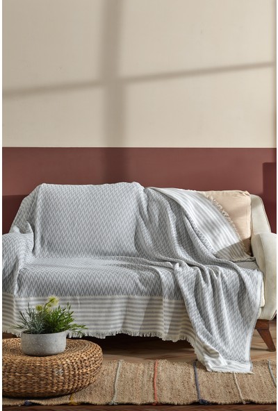 Fushia Trio Natural Keten Koltuk Örtüsü | Koltuk Şalı Gri Fushia Trio Natural Keten Koltuk Örtüsü | Koltuk Şalı Gri