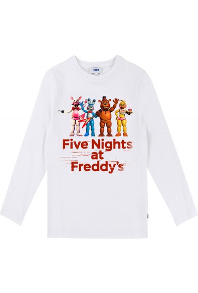 TakeTshirt Fnaf Uzun Kollu Çocuk Tişört Beyaz TakeTshirt Fnaf Uzun Kollu Çocuk Tişört Beyaz