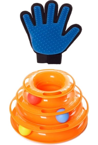 Tineke 2 Li Set 3 Katlı Toplu Yuvarlak Kedi Oyuncağı ve Kedi Köpek Tüy Toplayıcı Eldiven Tineke 2 Li Set 3 Katlı Toplu Yuvarlak Kedi Oyuncağı ve Kedi Köpek Tüy Toplayıcı Eldiven