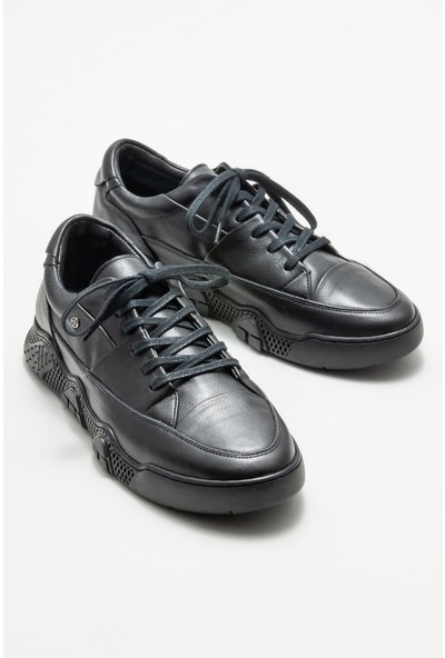 Elle Shoes Siyah Deri Erkek Günlük Ayakkabı