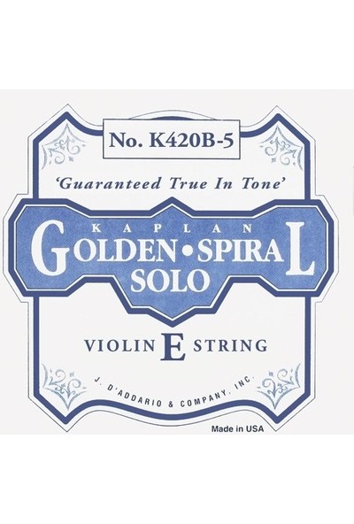 D'addario K420B5 Keman Tek - 1 Numara Mi Teli - E D'addario K420B5 Keman Tek - 1 Numara Mi Teli - E