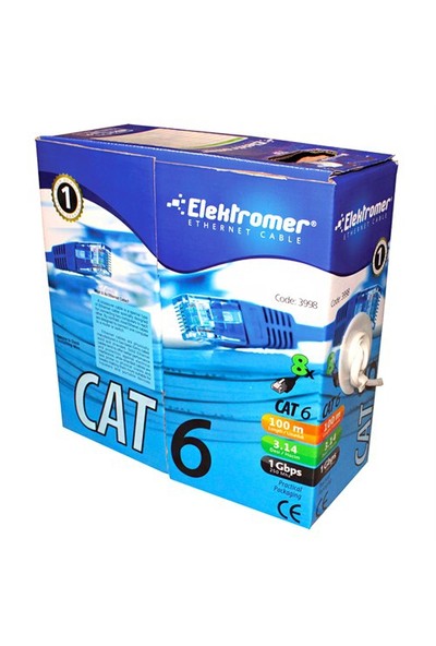 Elektromer Cat6 24 Awg Ethernet Kablosu 100 Metre