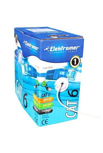 Elektromer Cat6 24 Awg Ethernet Kablosu 305 Metre Elektromer Cat6 24 Awg Ethernet Kablosu 305 Metre