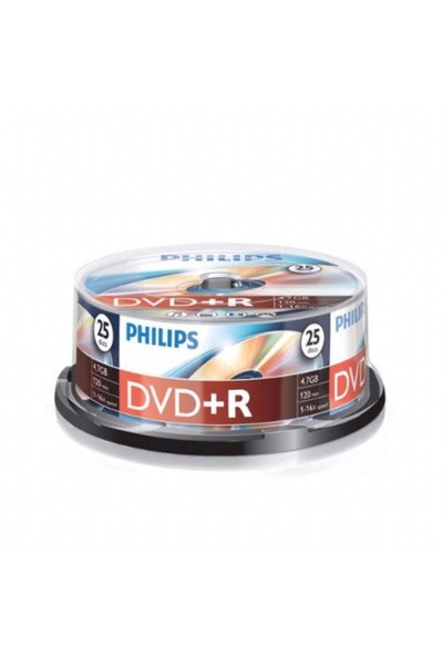 Philips DVD(+R) 4,7GB 16X 25'li Cakebox Philips DVD(+R) 4,7GB 16X 25'li Cakebox