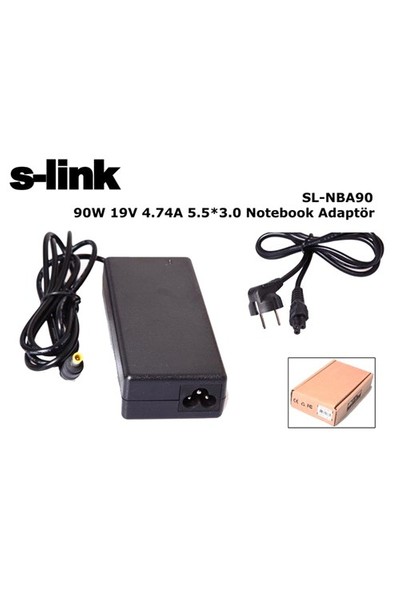 S-Link Sl-Nba90 90W 19V 4.74A 5.5*3.0 Samsung Notebook Standart Adaptör S-Link Sl-Nba90 90W 19V 4.74A 5.5*3.0 Samsung Notebook Standart Adaptör