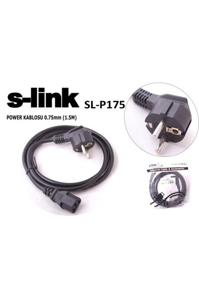 S-Link Sl-P175 1.5M 0.75Mm Lüks Power Kablo S-Link Sl-P175 1.5M 0.75Mm Lüks Power Kablo