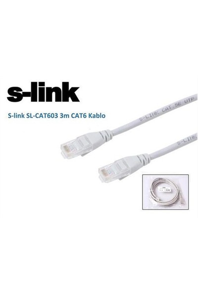 S-Link Sl-Cat603 3M Cat6/Utp Patch Kablo S-Link Sl-Cat603 3M Cat6/Utp Patch Kablo