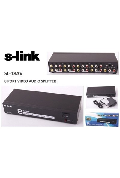 S-Link Sl-18Av 8 Port Av Splitter