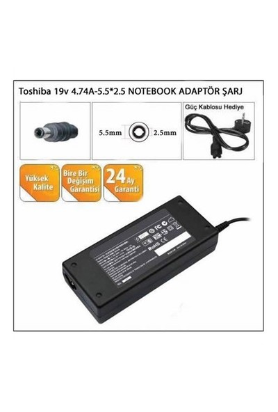 İnfostar Toshiba uyumlu 19V 4.74A-5.5*2.5 Notebook Adaptörü Şarj İnfostar Toshiba uyumlu 19V 4.74A-5.5*2.5 Notebook Adaptörü Şarj