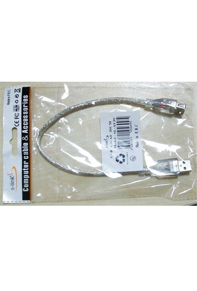 S-Link Sl-Af30 30Cm Usb 2.0 Am To Af Şeffaf Uzatma Kablosu