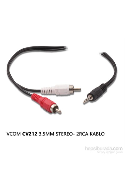 Vcom Cv212-5Mt 3.5Mm Stereo To 2Rca Kablo Vcom Cv212-5Mt 3.5Mm Stereo To 2Rca Kablo