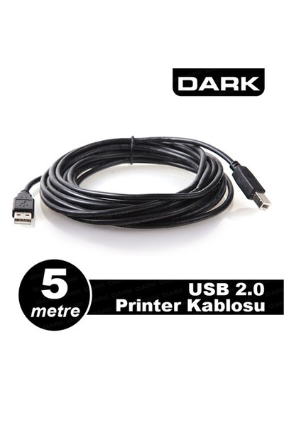 Dark USB 2.0 5m Printer ve Data Yazıcı Kablosu (B-Tip) (DK-CB-USB2PRNL500) Dark USB 2.0 5m Printer ve Data Yazıcı Kablosu (B-Tip) (DK-CB-USB2PRNL500)