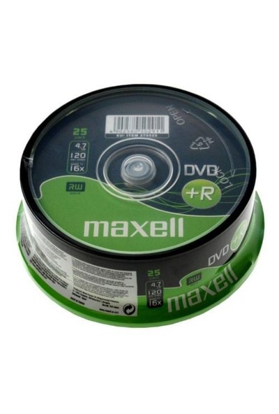 Maxell DVD+R 16X 4,7GB 120MIN Data/Video 25'Li Cakebox Maxell DVD+R 16X 4,7GB 120MIN Data/Video 25'Li Cakebox