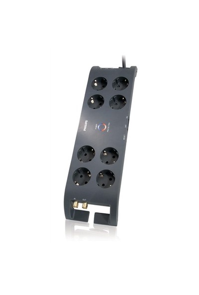 Philips SPN4085B 8'li 3600Joules 3m Siyah Akım Koruyucu Priz