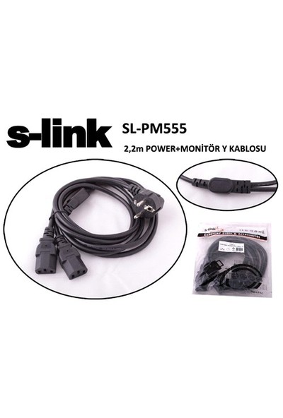 S-Link Sl-Pm55 2.2M Power/Monitör Y Kablo S-Link Sl-Pm55 2.2M Power/Monitör Y Kablo