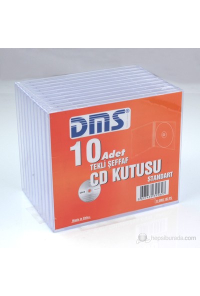 DMS 10' lu Tekli Şeffaf Cd Kutusu (13DMS163PS) DMS 10' lu Tekli Şeffaf Cd Kutusu (13DMS163PS)