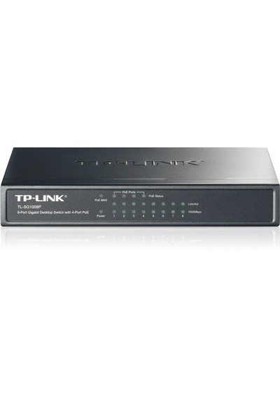 TP-LINK TL-SG1008P 8-Port 10/100/1000Mbps Tak ve Kullan dahili 4 Port POE Destekli Gigabit Switch TP-LINK TL-SG1008P 8-Port 10/100/1000Mbps Tak ve Kullan dahili 4 Port POE Destekli Gigabit Switch