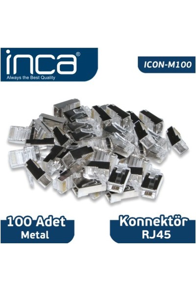 Inca RJ-45 100 Adet Metal Konnektör ICON-M100