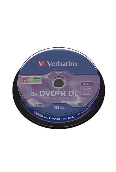 Verbatim DVD+R Double Layer 8.5GB 8X Hızında 10'lu Cakebox 43666 Verbatim DVD+R Double Layer 8.5GB 8X Hızında 10'lu Cakebox 43666