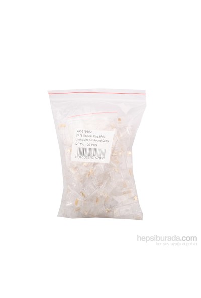 Dıgıtus Ak-219602 Cat6 Altın Uçlu Konnektör 100Lü Dıgıtus Ak-219602 Cat6 Altın Uçlu Konnektör 100Lü