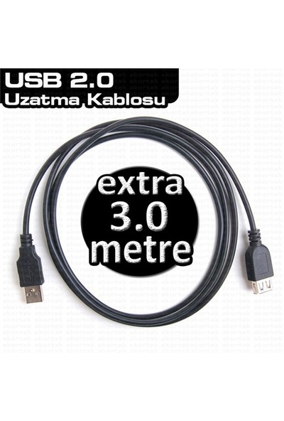 Dark USB2.0 3m Uzatma Kablosu (DK-CB-USB2EXTL300)