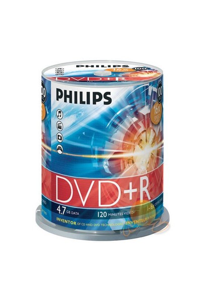 Philips 16X 4.7GB 120DK 100'Lü Cakebox DVD+R DR4S6B00F-00 Philips 16X 4.7GB 120DK 100'Lü Cakebox DVD+R DR4S6B00F-00