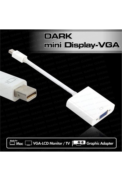 Dark Mini Display Port –VGA Aktif Dönüştürücü (Apple Macbook Pro Air Retina uyumlu) (DK-HD-AMDPXVGA) Dark Mini Display Port –VGA Aktif Dönüştürücü (Apple Macbook Pro Air Retina uyumlu) (DK-HD-AMDPXVGA)