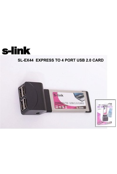 S-Link Sl-Ex44 Pcmci Express Usb 4 Port Kart S-Link Sl-Ex44 Pcmci Express Usb 4 Port Kart