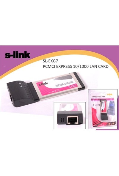 S-Link Sl-Exg7 Pcmci Express 10/1000 Lan Kart S-Link Sl-Exg7 Pcmci Express 10/1000 Lan Kart