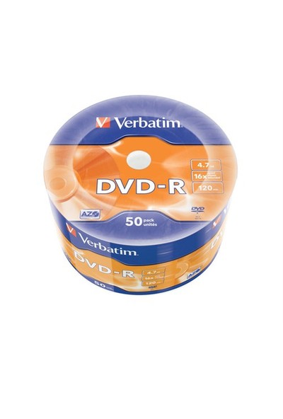 Verbatim DVD-R 4.7GB 16X Hızında 50'li Spindle 43788 Verbatim DVD-R 4.7GB 16X Hızında 50'li Spindle 43788
