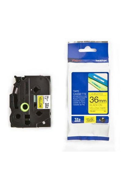 Brother Tze-S661 Sarı Üstüne Siyah 36Mm
