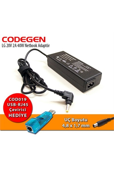 Codegen LG 20V 2A 40W Netbook Adaptör Codegen LG 20V 2A 40W Netbook Adaptör