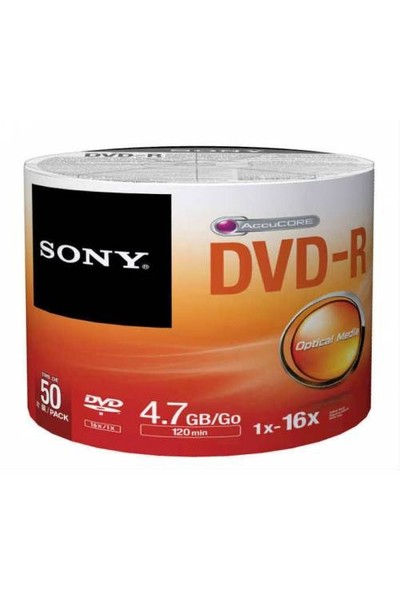 Sony DVD -R 16X 50'li Spindle Sony DVD -R 16X 50'li Spindle