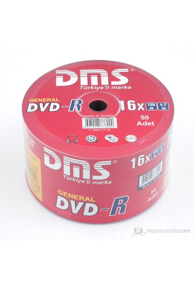 DMS DVD-R 16X 4,7GB 50'Li Spindle 11DMS325SL DMS DVD-R 16X 4,7GB 50'Li Spindle 11DMS325SL