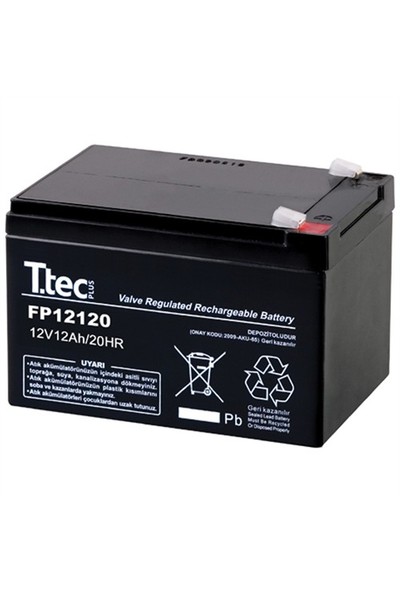 Ttec Plus 12V 12Ah Fp12120 Bakımsız Kuru Akü Ttec Plus 12V 12Ah Fp12120 Bakımsız Kuru Akü