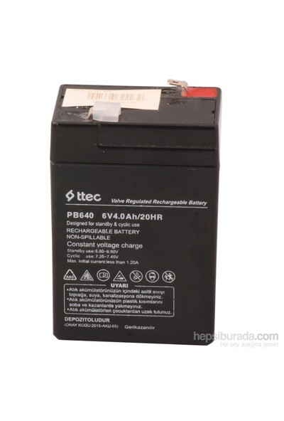 Ttec Plus 6V 4Ah Fp640 Bakımsız Kuru Akü